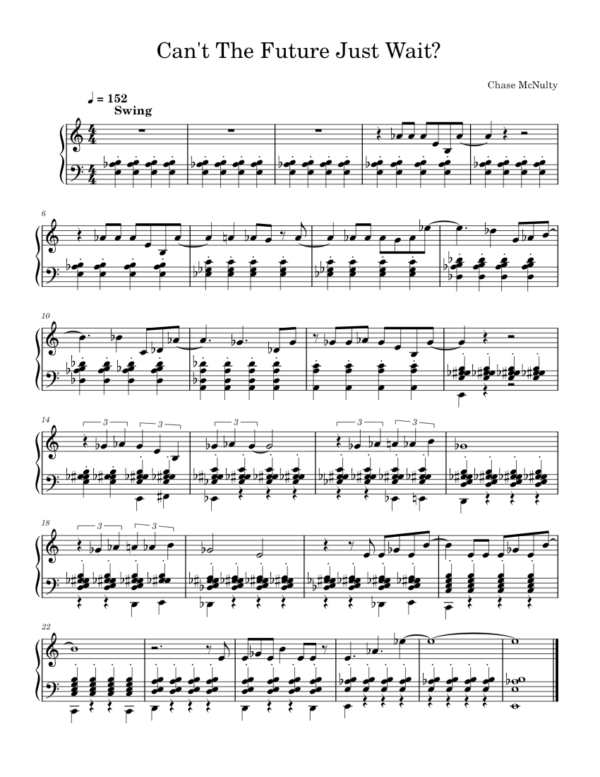 Can't The Future Just Wait Sheet Music for Piano (Solo) easy ...