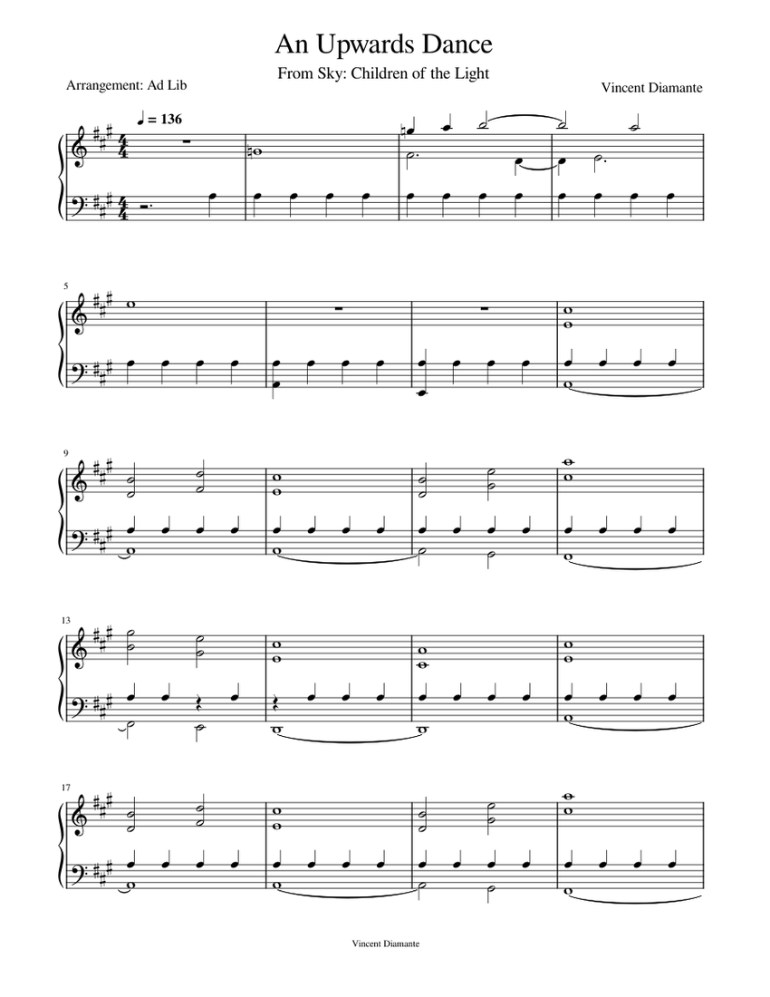 Sky: Children of the Light - An Upwards Dance Sheet music for Piano ...