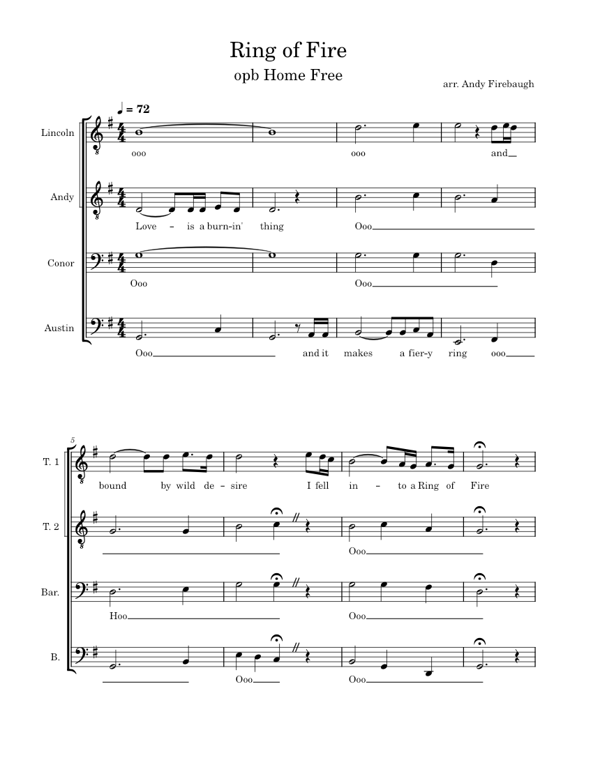 Ring_of_Fire Sheet music for Tenor, Bass voice, Baritone (Men’s Choir ...