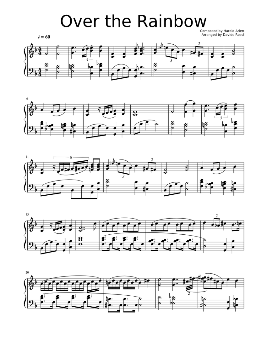 Over the Rainbow - piano tutorial