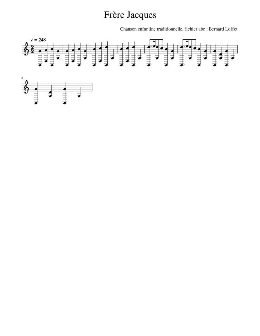 Traditional music - Frère Jacques Sheet music for Piano (Solo ...