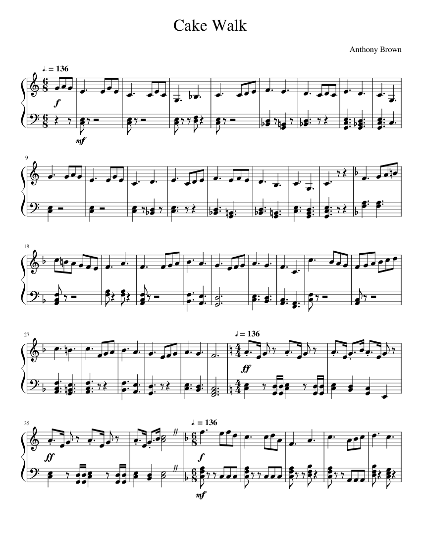 Cake Walk Sheet music for Piano (Solo) | Musescore.com