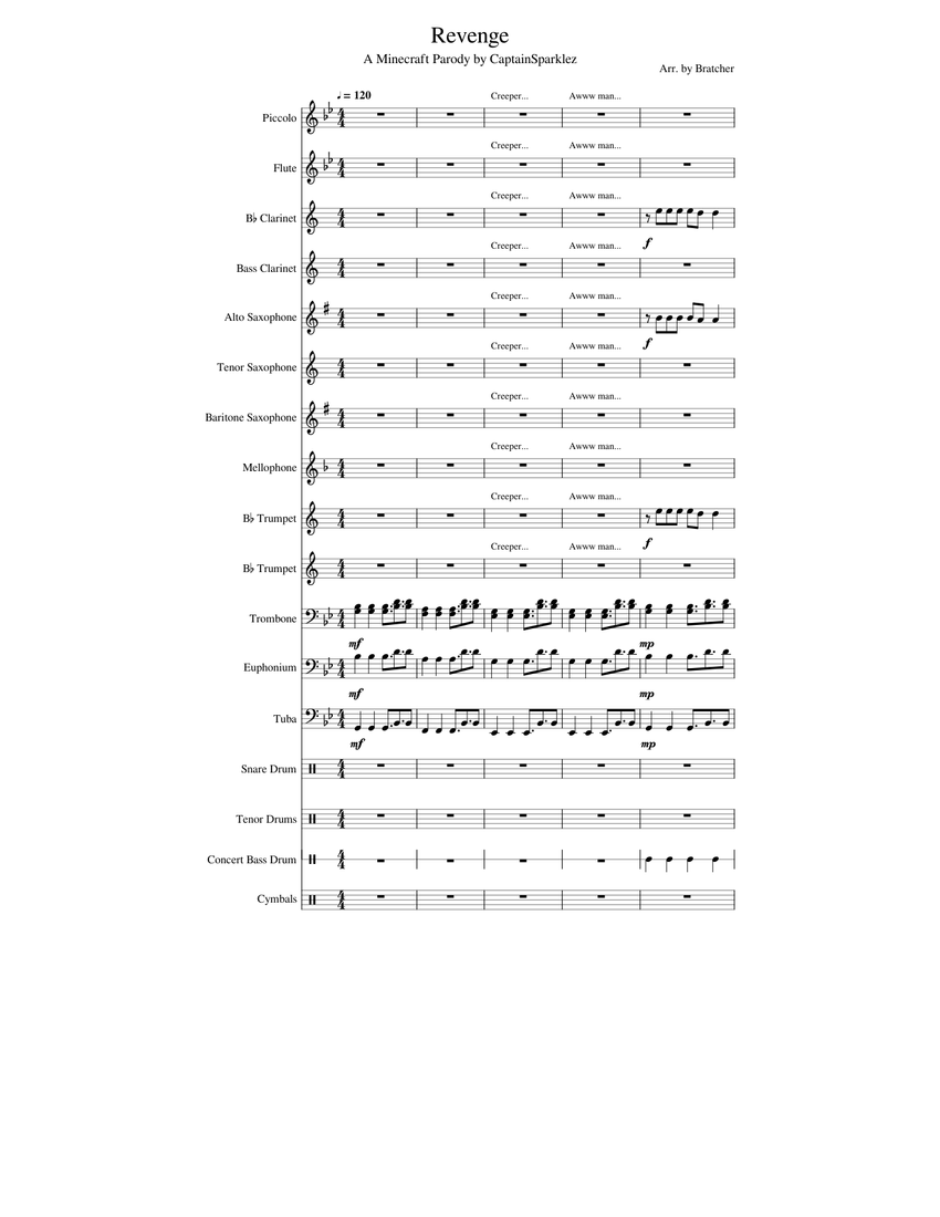Revenge Sheet music for Trombone, Euphonium, Tuba, Mellophone & more ...