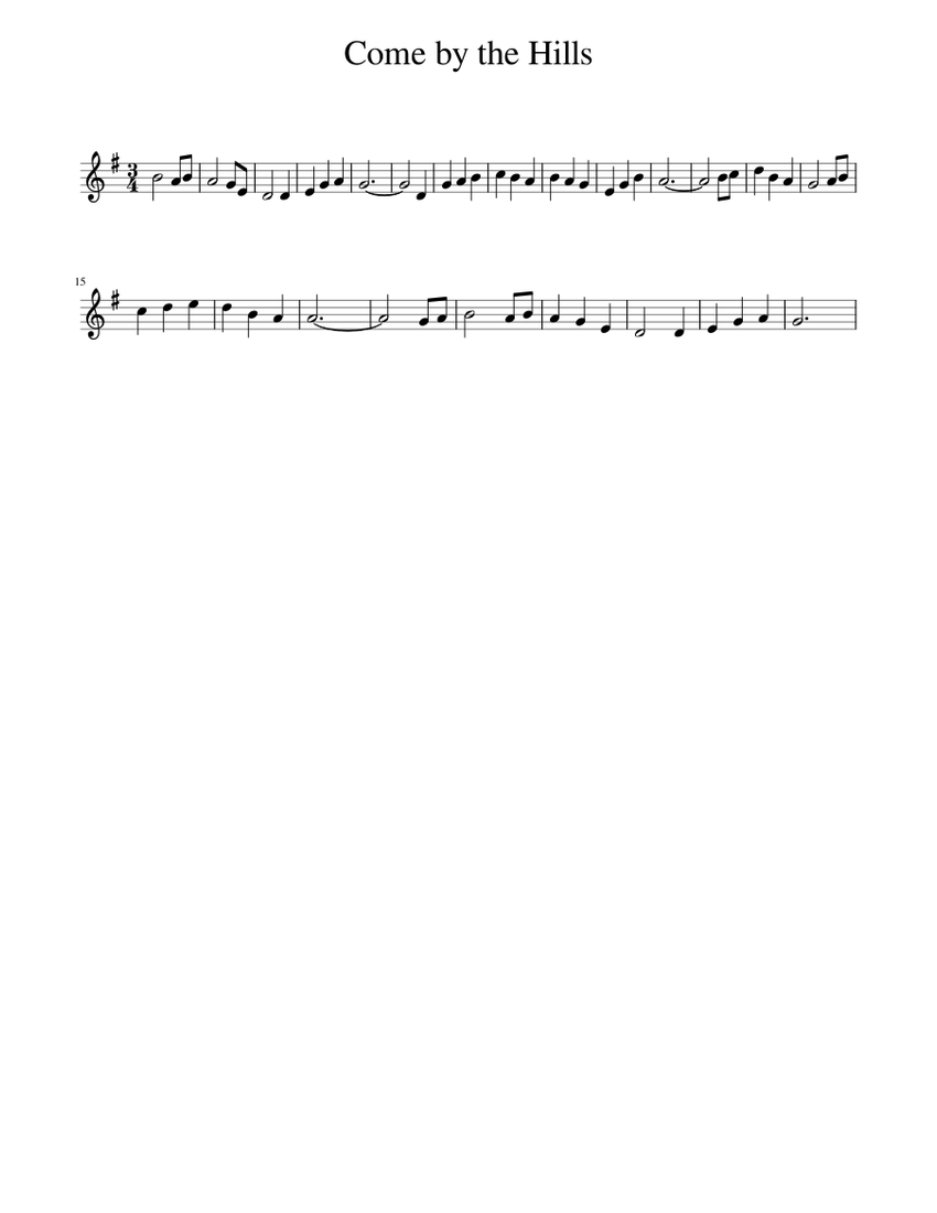 Come by the Hills Sheet music for Piano (Solo) Easy | Musescore.com