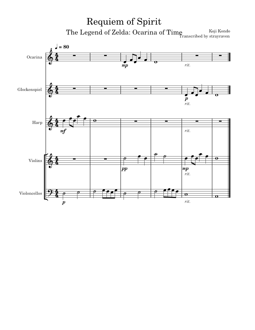 Requiem of Spirit - The Legend of Zelda: Ocarina of Time – Koji Kondo ...