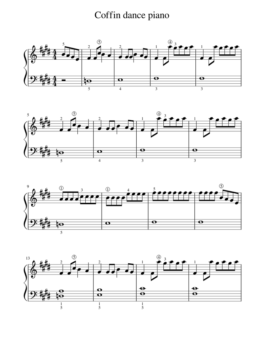Coffin dance piano Sheet music for Piano (Solo) | Musescore.com