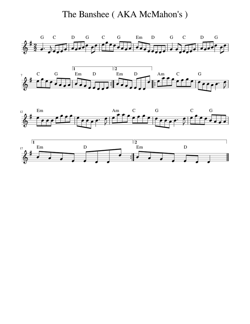 The Banshee ( AKA McMahon's ) Sheet music for Piano (Solo) Easy ...