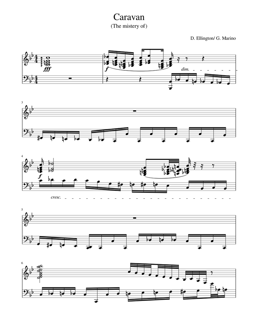 Caravan Sheet music for Piano (Solo) | Musescore.com
