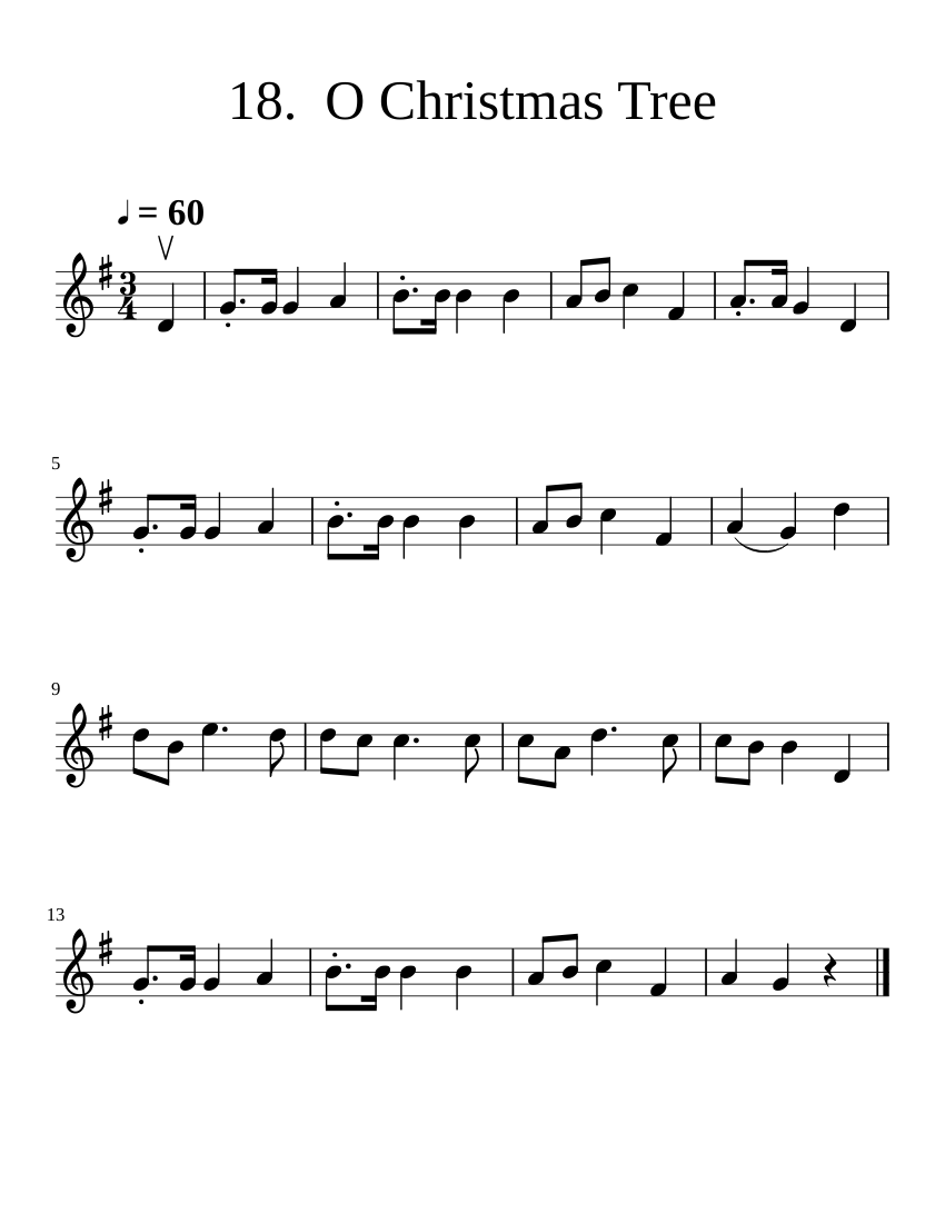 Elementary 2 (Violin) , 18. O Christmas Tree Sheet music for Violin ...