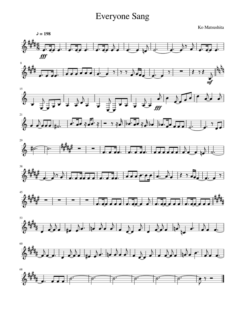 Everyone Sang Sheet music for Piano (Solo) Easy | Musescore.com