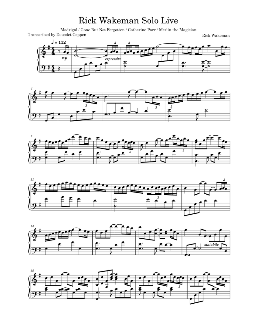 Rick Wakeman Solo: Madrigal / Gone But Not Forgotten / Catherine Parr / Merlin the Magician ...