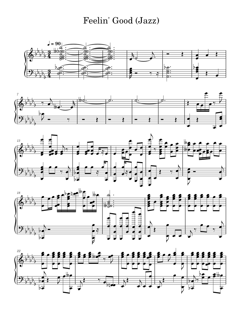 Feelin' Good (Jazz)(Piano) Sheet Music for Piano (Solo) | MuseScore.com