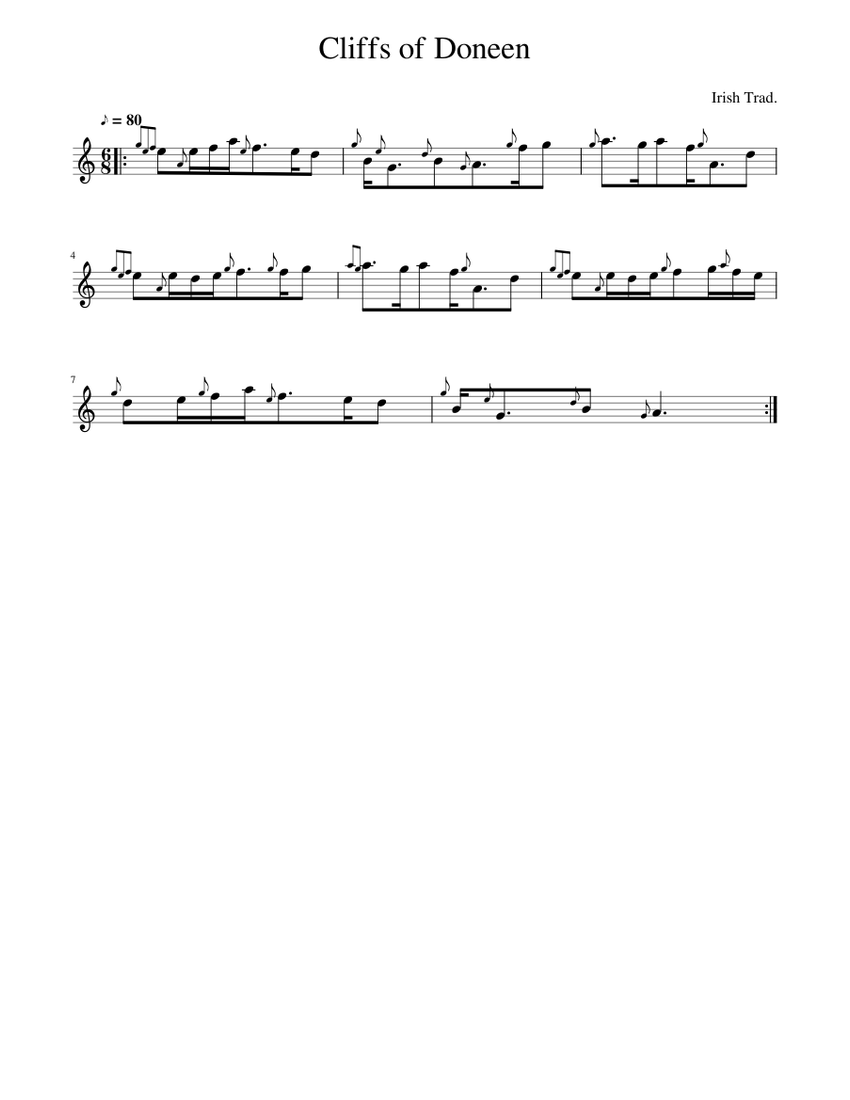 Traditional music - Cliffs of Doneen Sheet music for Piano (Solo ...