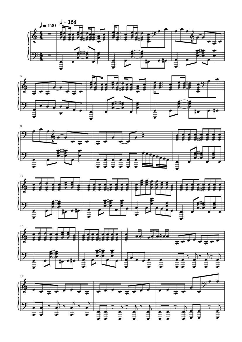 bleach OPENING 1 Asterisk/ORANGE RANGE Sheet Music for Piano (Piano Duo ...