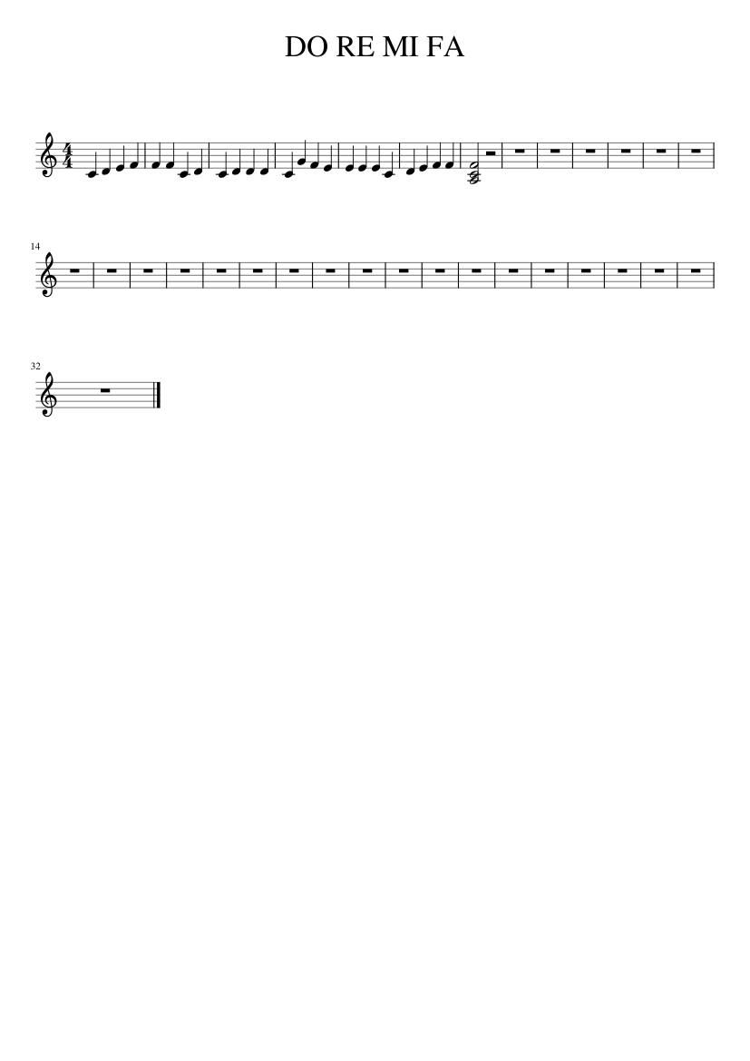 DO RE MI FA Sheet Music for Piano (Solo) easy | MuseScore.com