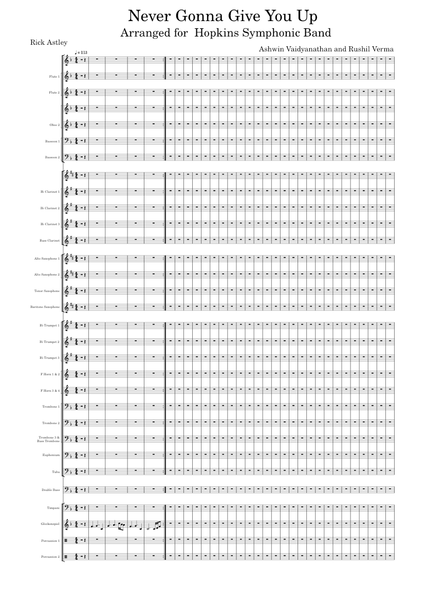 Never gonna give you up – Rick Astley Never Gonna Give You Up Sheet ...