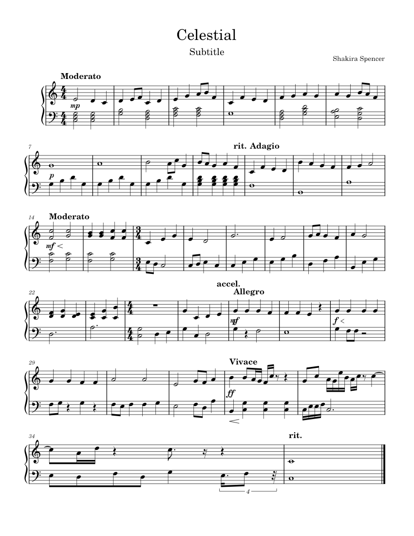 Celestial Sheet music for Piano (Solo) Easy | Musescore.com