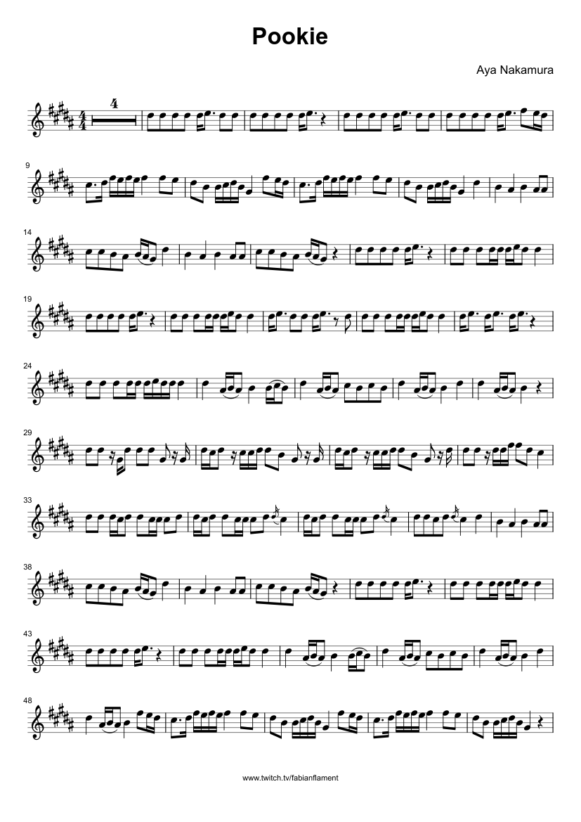 Pookie - Aya Nakamura Sheet music for Trumpet in b-flat (Solo ...