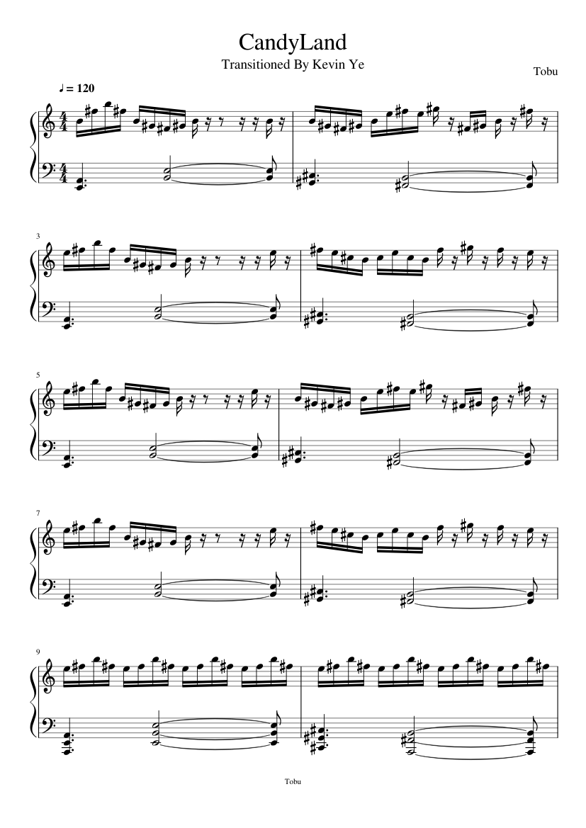 Candyland by Tobu Sheet Music for Piano (Solo) | MuseScore.com