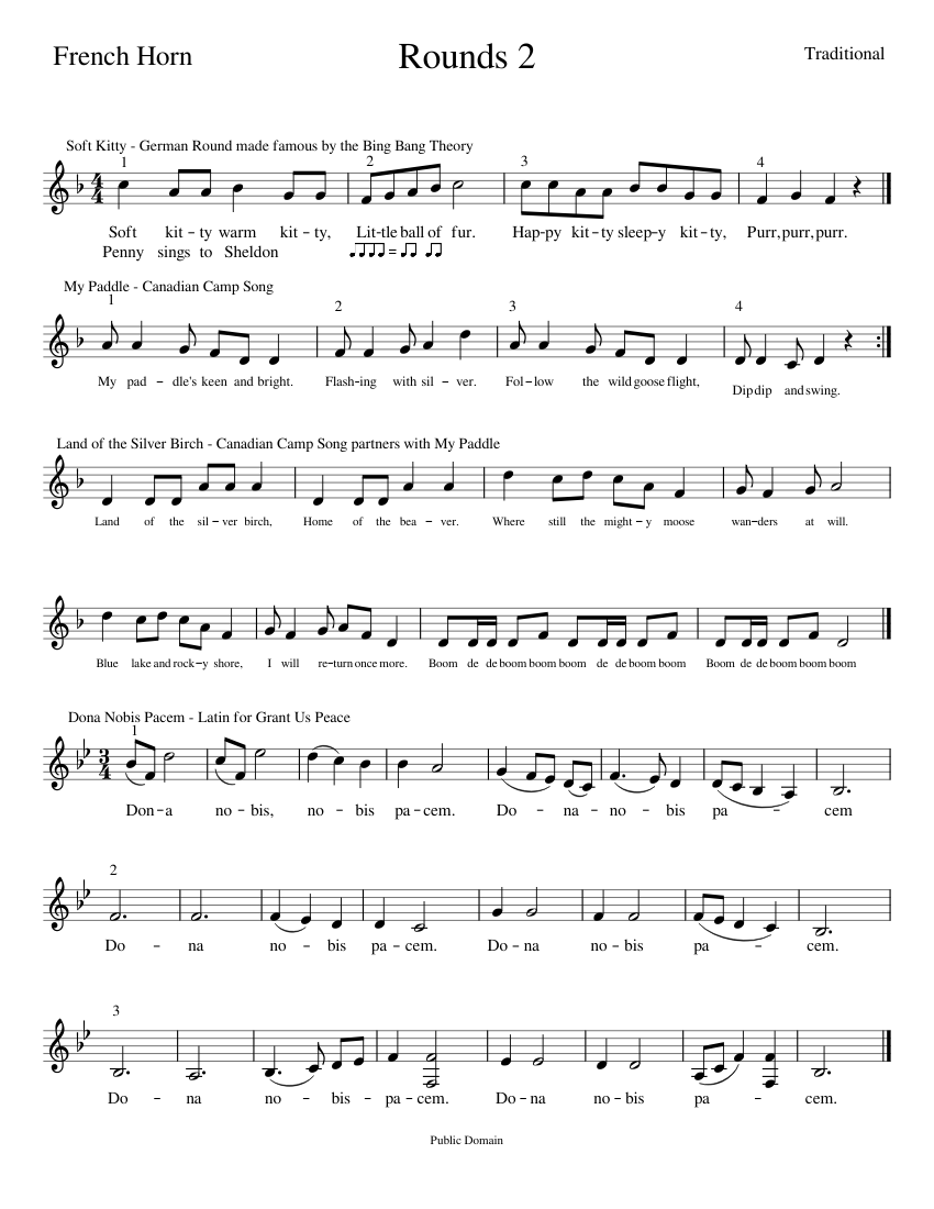Rounds 2 French Horn Sheet music for French Horn (Solo) | Musescore.com