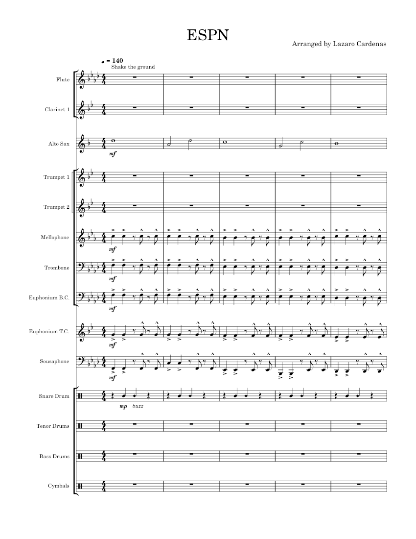 ESPN – John Colby ESPN – Arr. Lazaro Cardenas Sheet music for Trombone ...