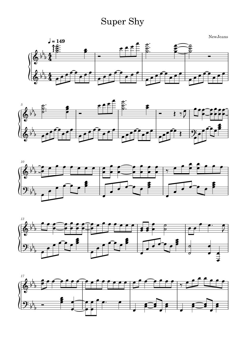 Super Shy – NewJeans Sheet music for Piano (Solo) | Musescore.com