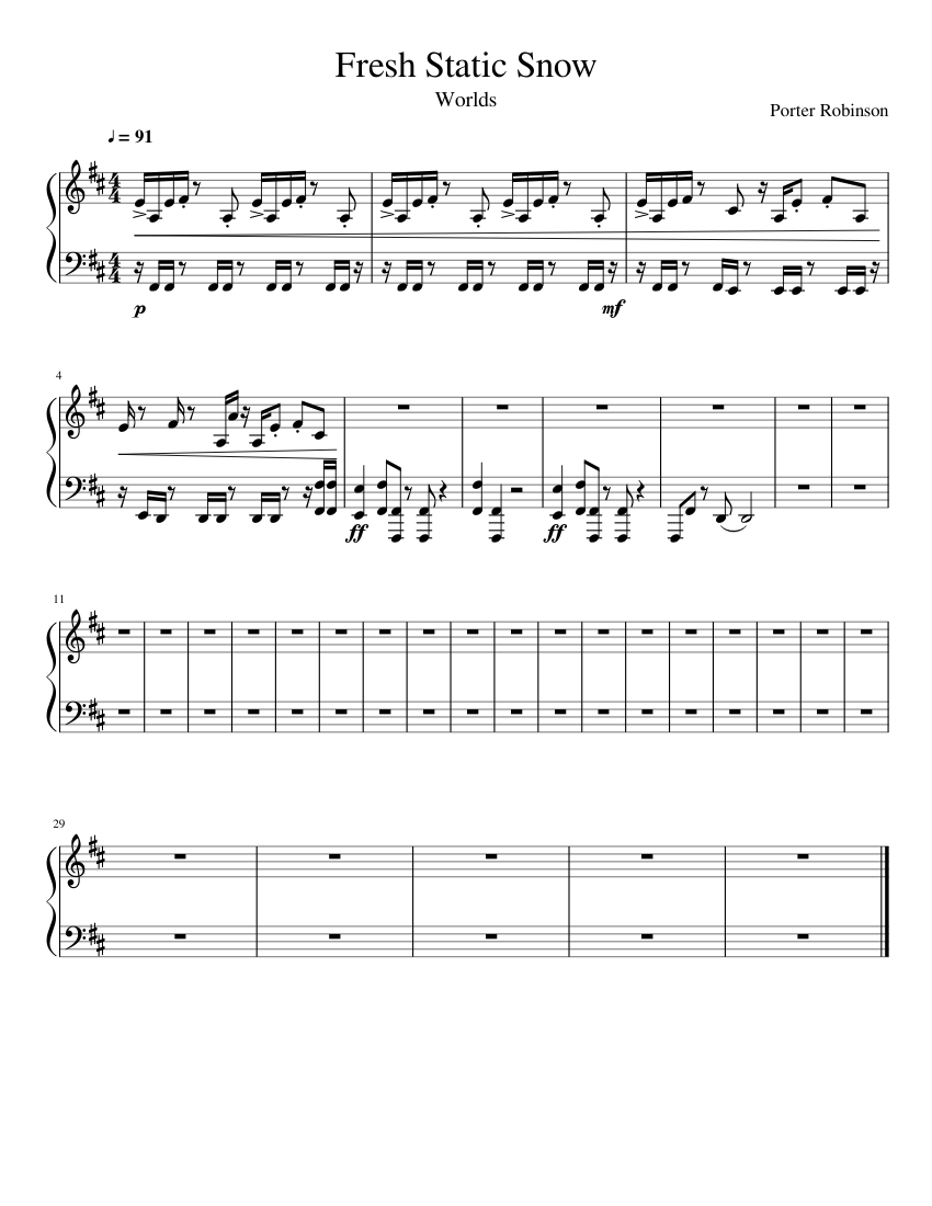 Fresh Static Snow Sheet music for Piano (Solo) Easy | Musescore.com