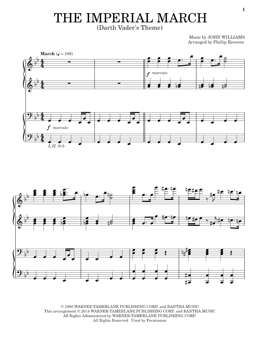Play Official version of The Imperial March sheet music by John ...