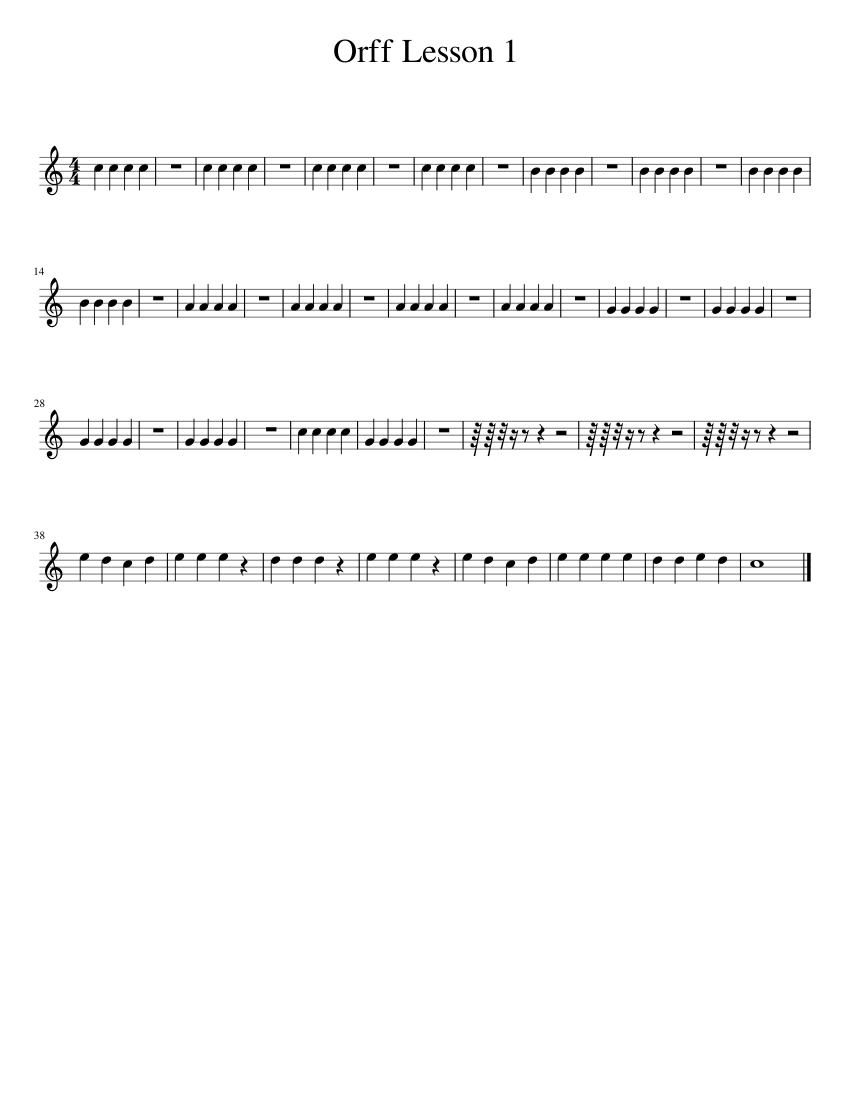 Orff Lesson 1 Sheet music for Piano (Solo) Easy | Musescore.com