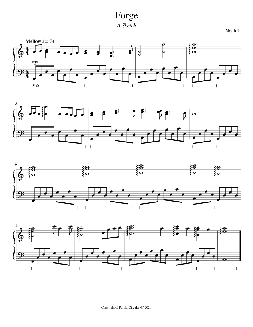 Forge - A Sketch Sheet music for Piano (Solo) | Musescore.com