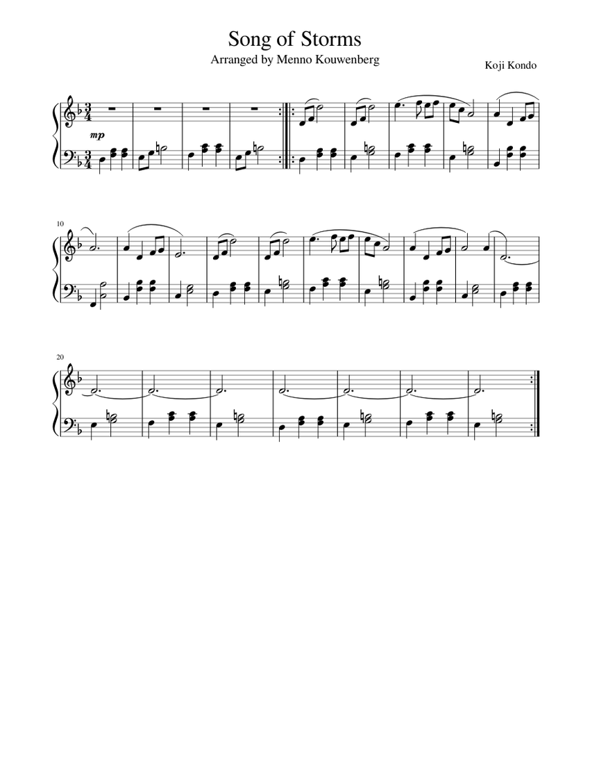 Song of Storms Sheet music for Piano (Solo) | Musescore.com