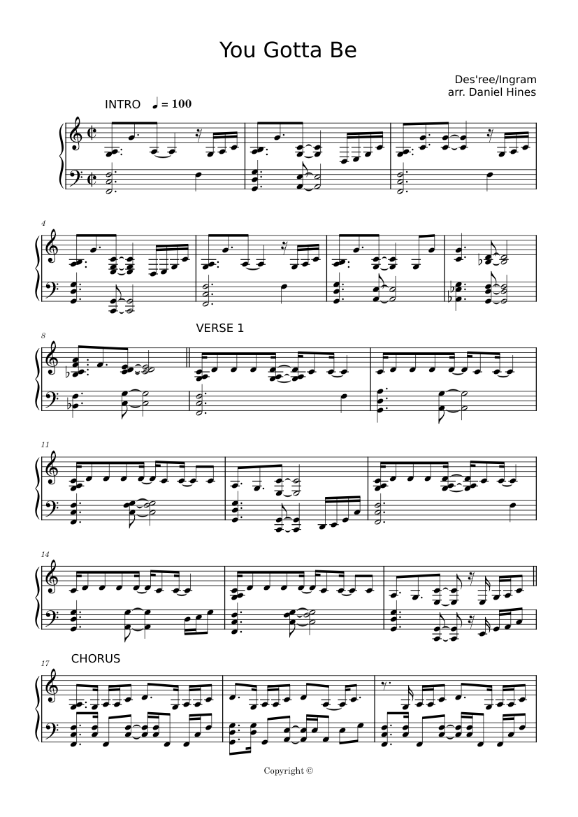 You gotta be – Des'ree Sheet Music with Chords for Piano (Solo ...