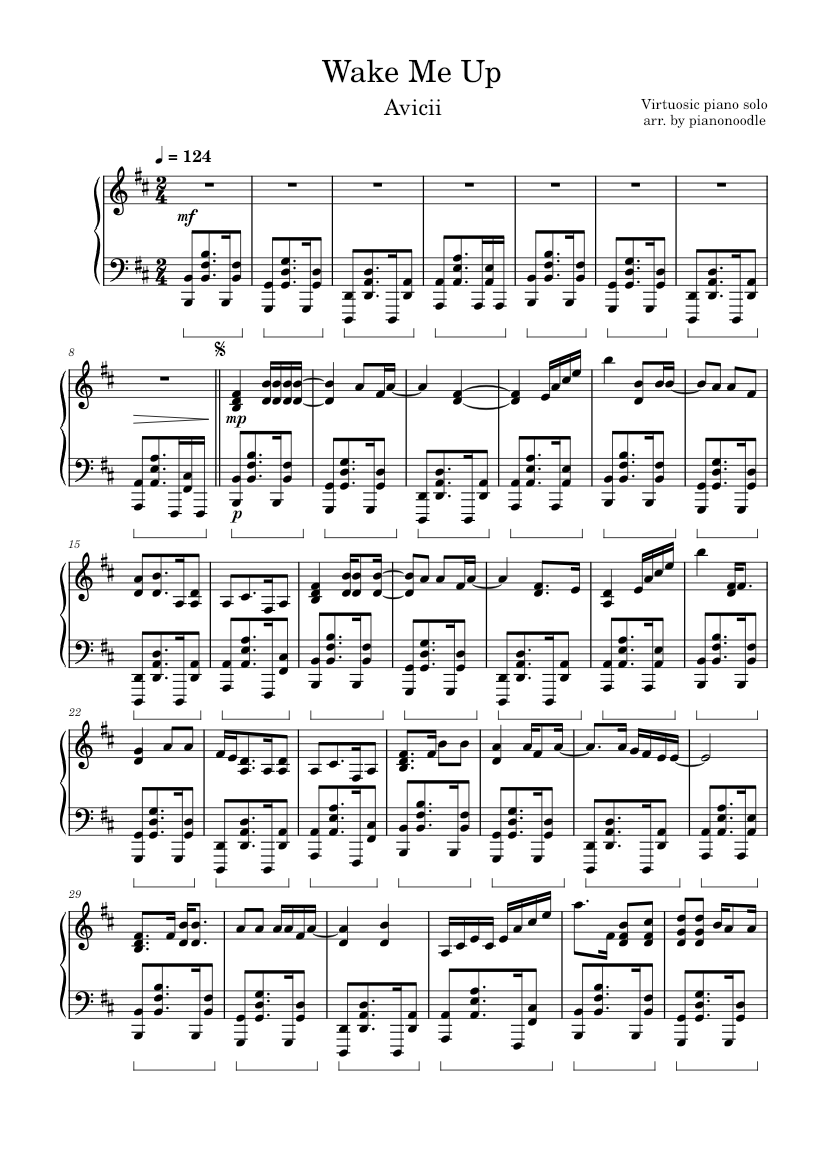 Wake me up – Avicii Sheet Music for Piano (Solo) | MuseScore.com