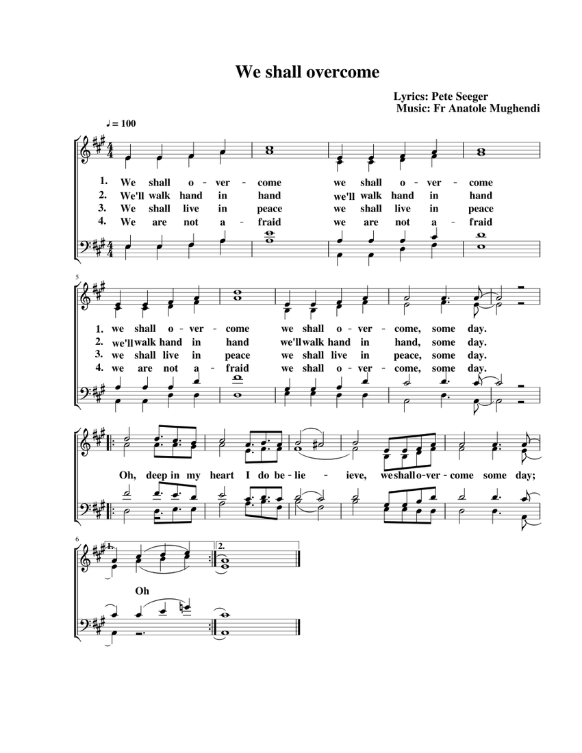 We shall overcome Sheet music for Vocals (Choral) | Musescore.com