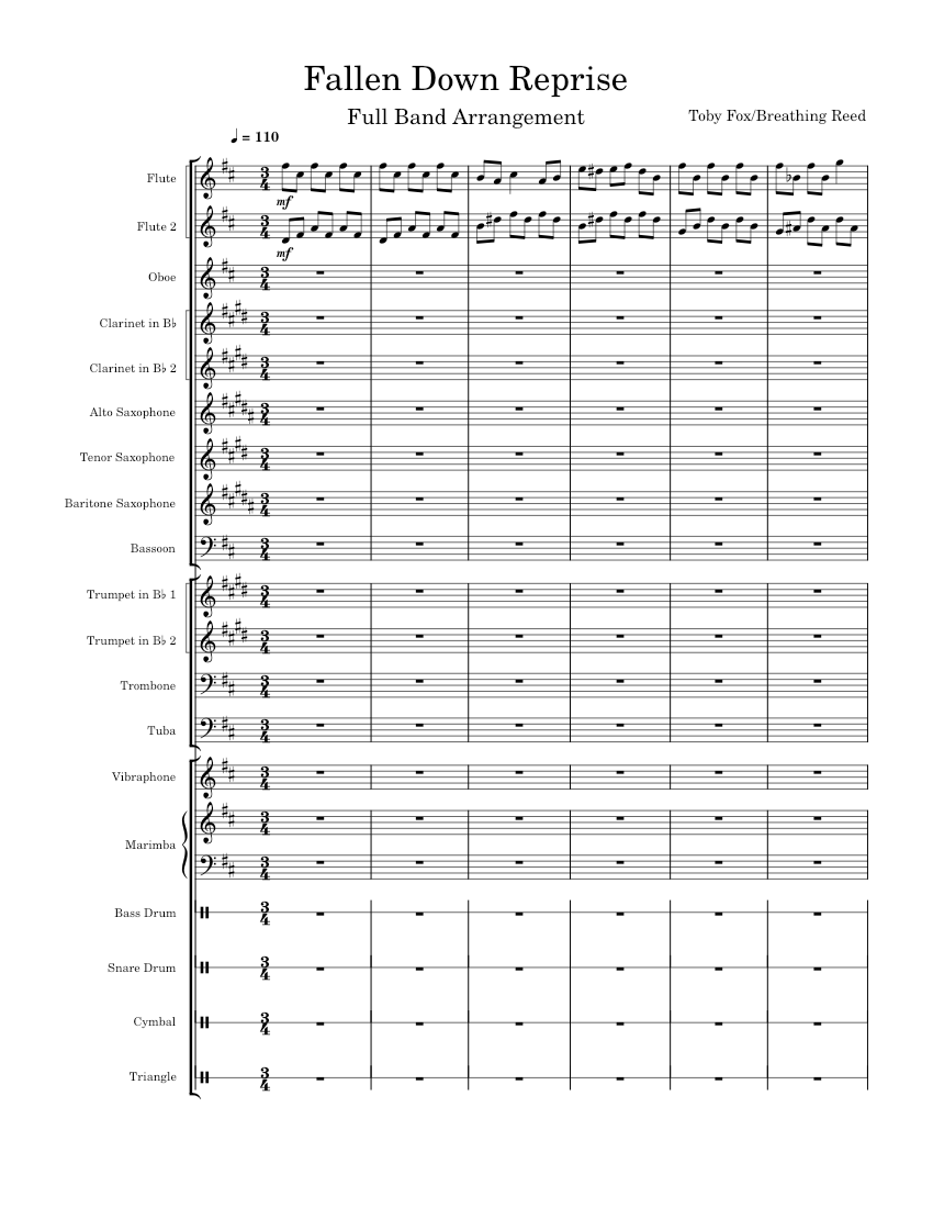 Fallen Down (Reprise) – Toby Fox Fallen Down Reprise Sheet music for ...