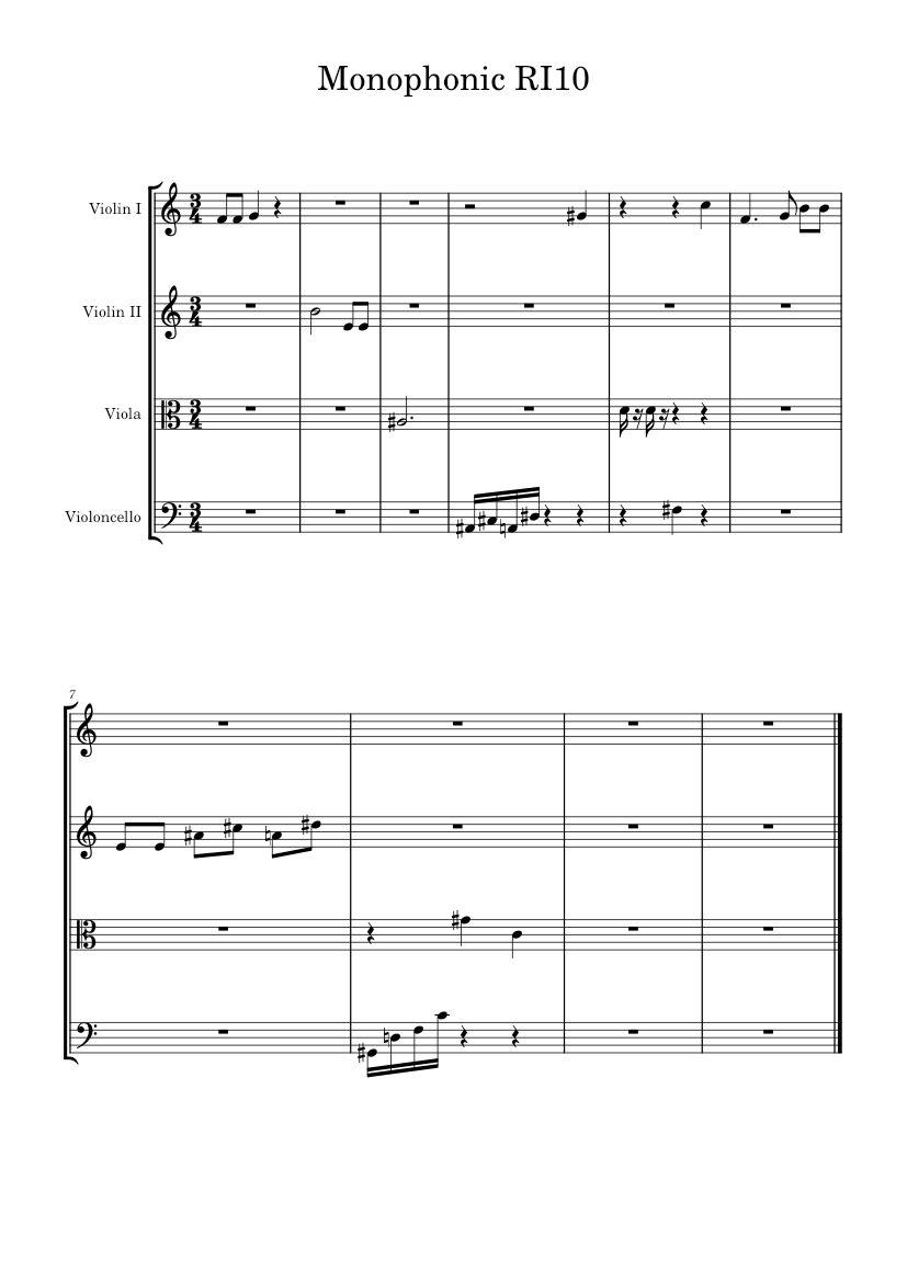 Monophonic RI10 Sheet music for Violin, Viola, Cello (Solo) | Musescore.com