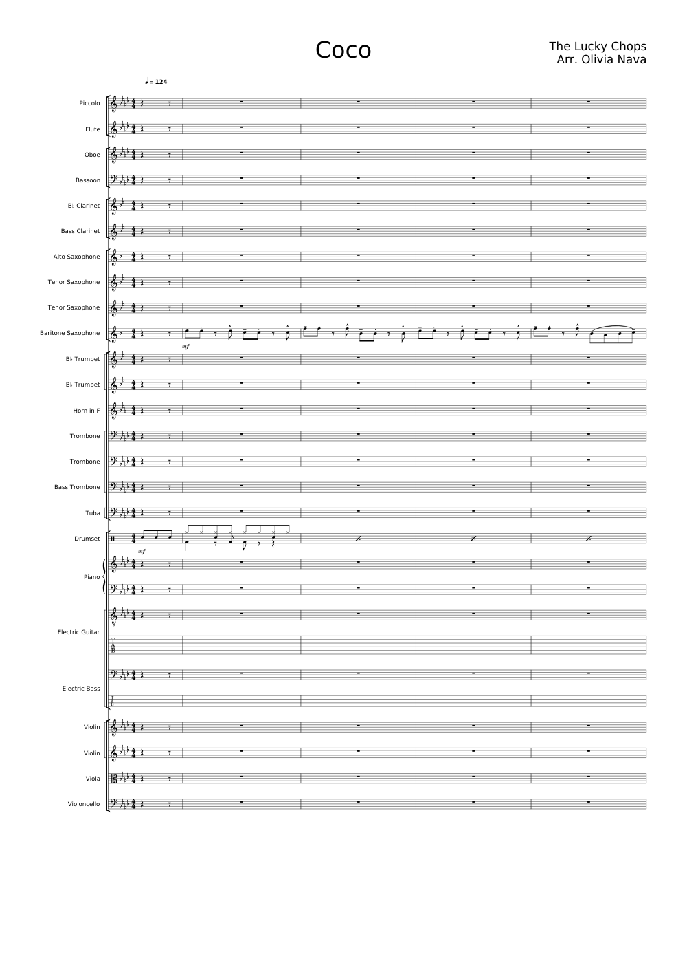 Coco by Lucky Chops All the Parts Sheet Music and Tab with Chords for ...