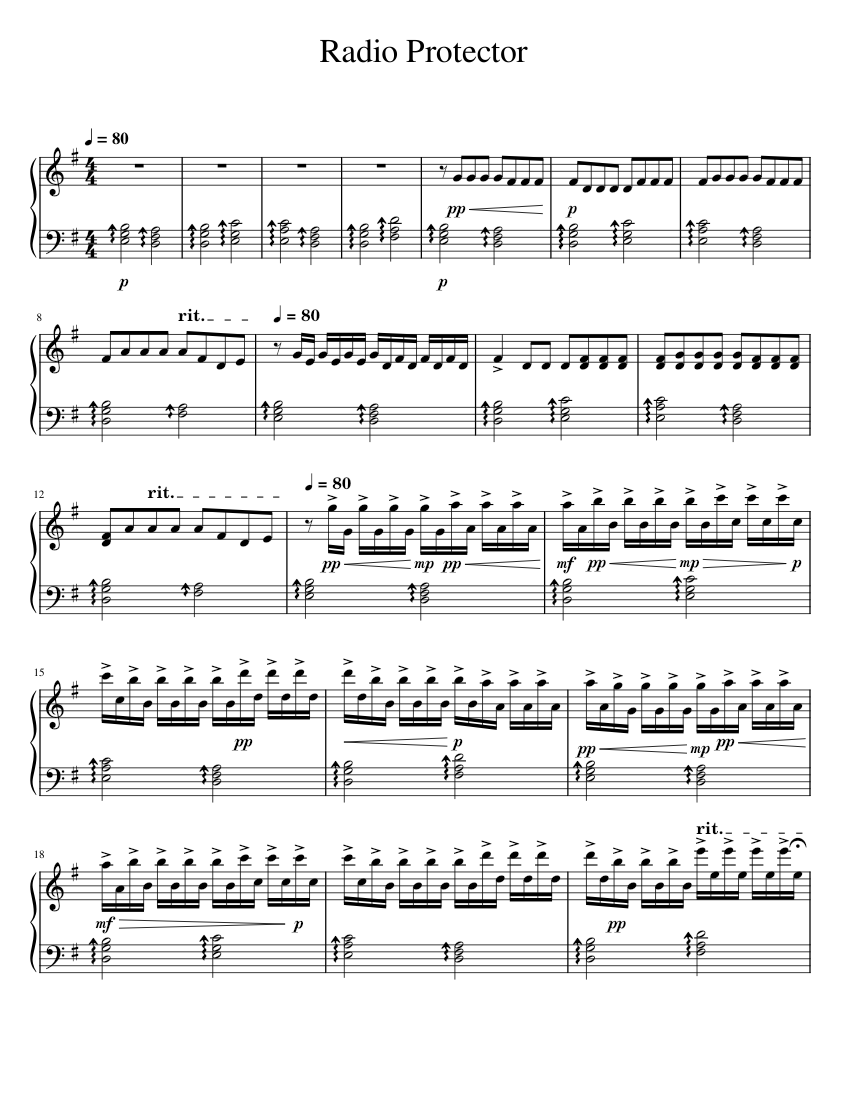 Radio Protector - 65daysofstatic Sheet music for Piano (Solo ...