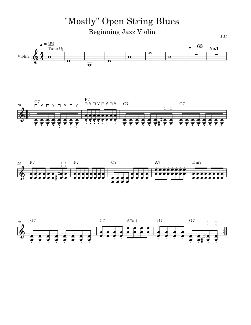 Open_String_Blues Sheet Music for Violin (Solo) | MuseScore.com