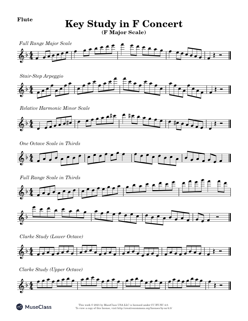 Key Study in F Major for Flute Sheet music for Flute (Solo) | Musescore.com