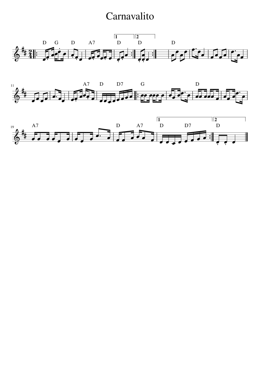 Carnavalito Sheet music for Piano (Solo) Easy | Musescore.com