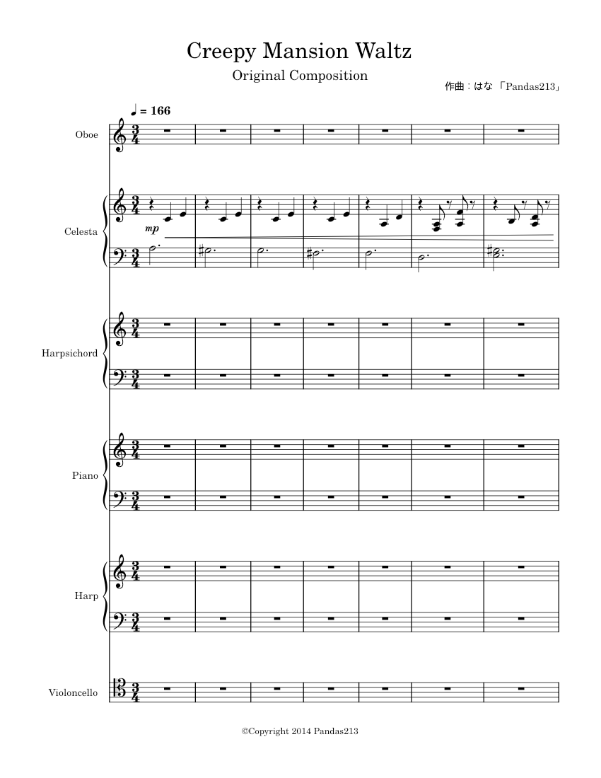 Creepy Mansion Waltz – Pandas213 Sheet music for Piano, Harpsichord ...