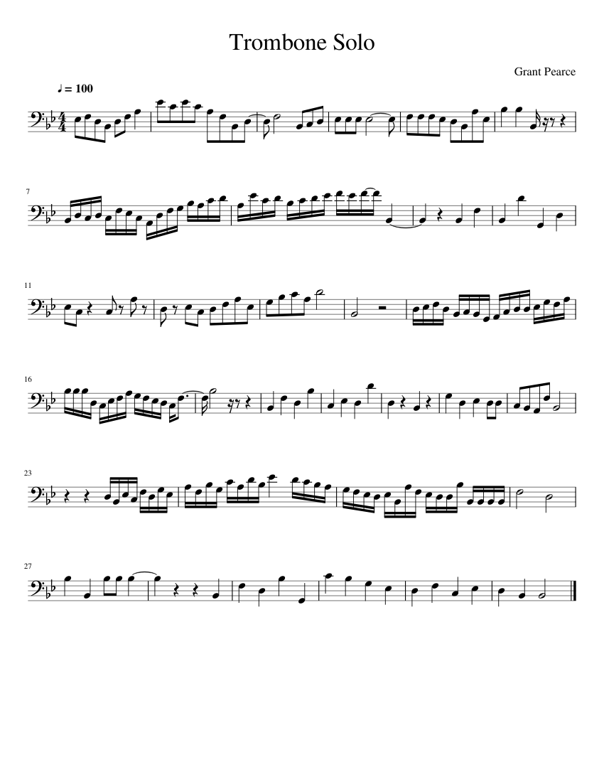 Trombone Solo Sheet music for Trombone (Solo) | Download and print in PDF or MIDI free sheet ...