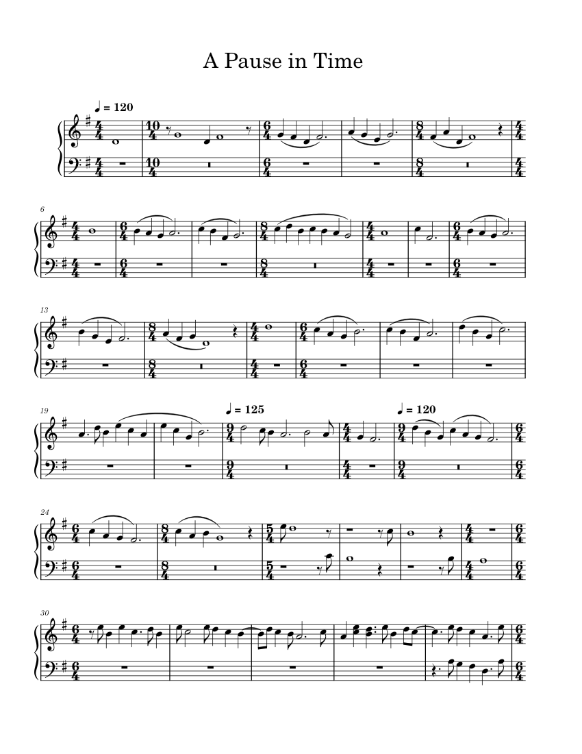 A_Pause_in_Time Sheet music for Piano (Solo) | Musescore.com