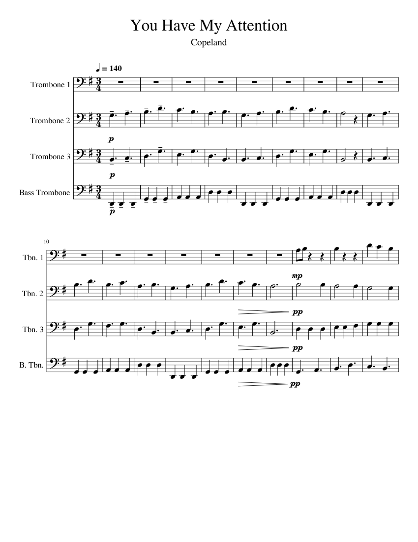 You Have My Attention Sheet music for Trombone, Trombone bass (Brass ...
