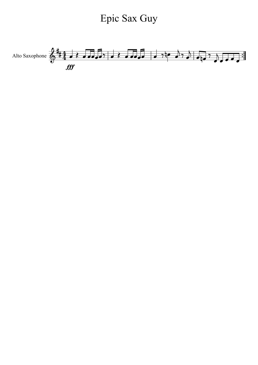 Epic Sax Guy Sheet Music for Saxophone alto (Solo) | MuseScore.com