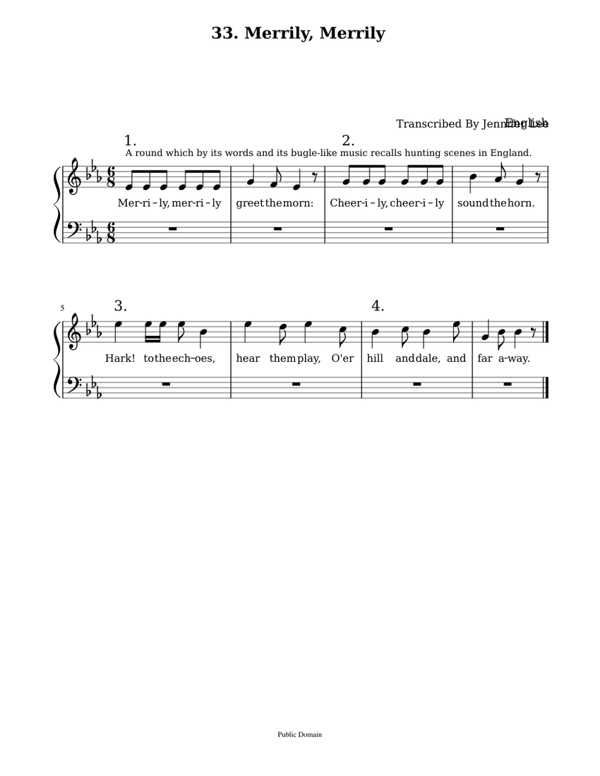 Merrily, merrily - Anonymous (Traditional) Sheet music for Piano (Solo ...