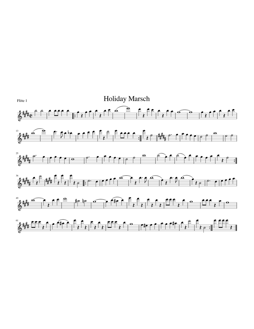 Holiday Marsch Sheet music for Flute (Piccolo) (Solo) | Musescore.com
