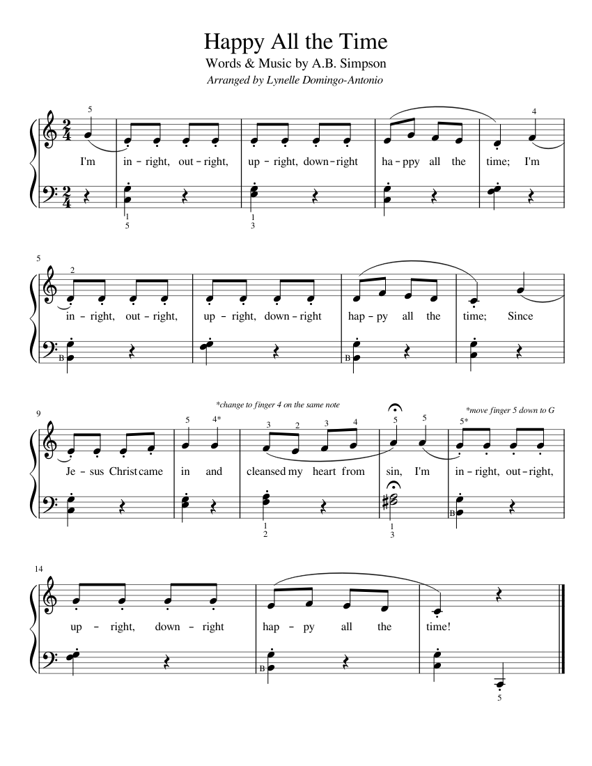 Happy All the Time Sheet music for Piano (Solo) Easy | Musescore.com