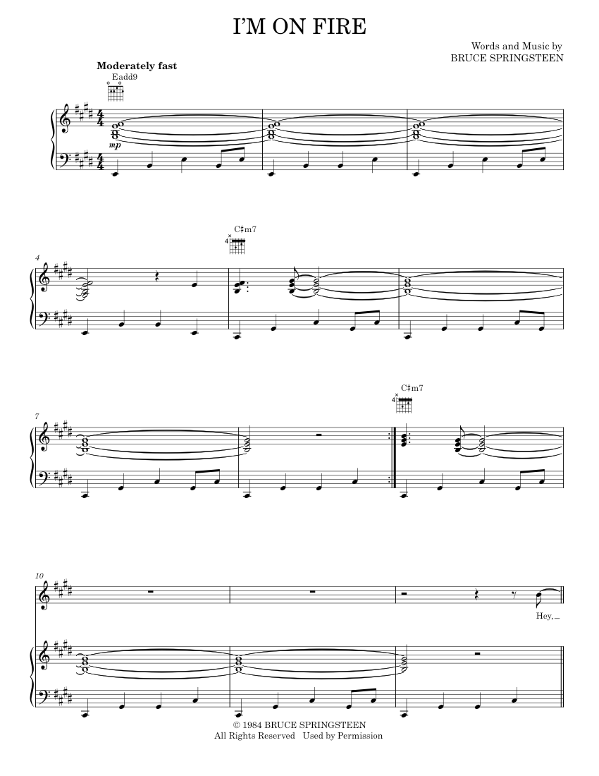 Play Official version of I'm On Fire sheet music by AWOLNATION for ...